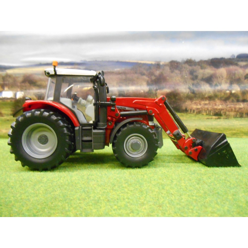 BRITAINS 1:32 MASSEY FERGUSON 6616 4WD TRACTOR & LOADER + 3 BUCKETS - One32 Farm toys and models
